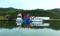 China KEDA Paddle Wheel Aquatic Weed Harvester 1.2m Cutting Width CE Certified for Water Hyacinth Collection for sale