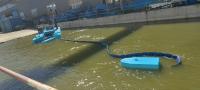 China 75kw Aquatic Weed Harvester 2.6m Harvesting Width 3km/h Speed Floating Garbage Collection Boat for sale