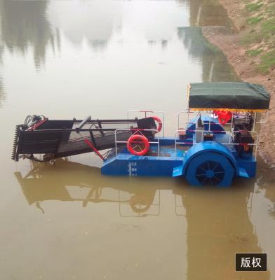 China Full Hydraulic Drive Aquatic Weed Harvester 2.2m Mowing Width 0.8m Depth for River Lake Cleaning for sale