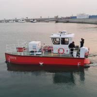 China Custom 10m Aluminum Alloy Oil Recovery Work Boat for River Sea Surface Cleaning for sale