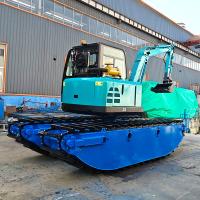 China KEDA Amphibious Excavator 10m Pontoon Undercarriage Hydraulic System for Marshland Dredging for sale