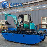 China KEDA Amphibious Excavator 10m Pontoon Undercarriage Hydraulic System for Marshland Dredging for sale