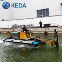 China Automatic Amphibious Weed Harvester 258x9500mm Track Aluminum Alloy Body Stern Drive Engine for sale