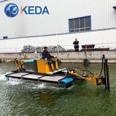China Automatic Amphibious Weed Harvester 258x9500mm Track Aluminum Alloy Body Stern Drive Engine for sale
