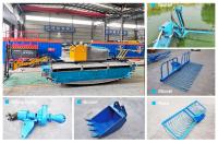 China Automatic Amphibious Weed Harvester 258x9500mm Track Aluminum Alloy Body Stern Drive Engine for sale