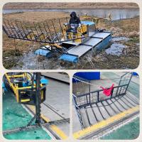 China Floating Crawler Amphibious Weed Harvester 258x9500mm Track Aluminum Body Stern Drive Engine for Algae Removal for sale