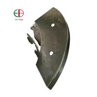 China Heavy Duty HB600 Ni-Hard 4 Cast Iron Rotary Tiller Bent Blade Wear Resistant Curved Rotavator Tiller Blade for Dry Soil for sale