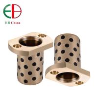 China Self Lubricating Oilless Graphite Bronze Bushing Square Flange Straight Cylinder Guide Bearing Custom Cast Brass Sleeve for sale