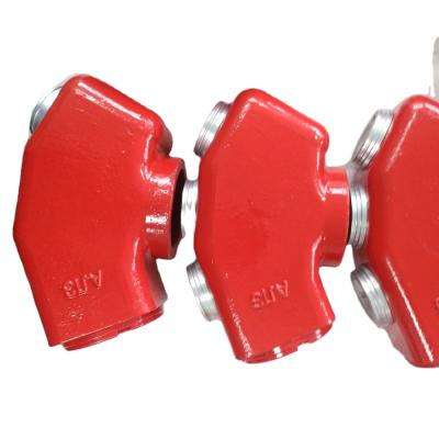 China Custom Aluminum Casting Valve Body Housing Red Paint Hydraulic Manifold Block Gravity Casting Machinery Cast Parts OEM ODM for sale