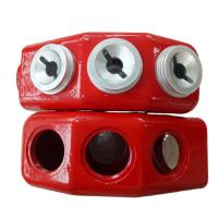 China Custom Aluminum Casting Valve Body Housing Red Paint Hydraulic Manifold Block Gravity Casting Machinery Cast Parts OEM ODM for sale