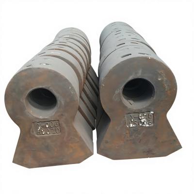 China Custom High Mn Steel High Chromium Alloy Cast Steel Heavy Duty Wear Resistant Crusher Hammer HRC50 Hardness ISO9001:2008 for sale