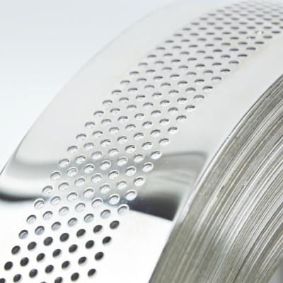China JIS 304 Punched Mirror Polished Stainless Steel Strip Coil - 8K Finish, 10+ Year Color Guarantee for Signboards for sale