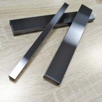 China Hairline Finish Black Stainless Steel Tile Trim 12x2438mm U-Shape for Interior Decoration - 304/316L Grade for sale