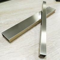 China Champagne Gold PVD Stainless Steel U-Shape Tile Trim Strips 200-400cm Length, 10-50mm Dimensions for Interior Decoration for sale