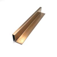 China 0.75mm x 6.5ft Rose Gold Stainless Steel Tile Trim - Hairline Finish for Wall Decoration for sale