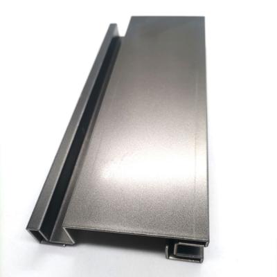 China PVD Brushed Stainless Steel Trim Strips 25mm Metal Skirting Bead Blasted Black for sale