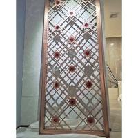 China 3.3m Stainless Steel Screen Partition Red Bronze AISI 316 - 500x3000mm Laser Cut Hollow Pattern for sale