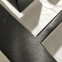 China Hairline Black Stainless Steel Screen Partition 500x3000mm PVD Plated Interior Wall Panels for sale