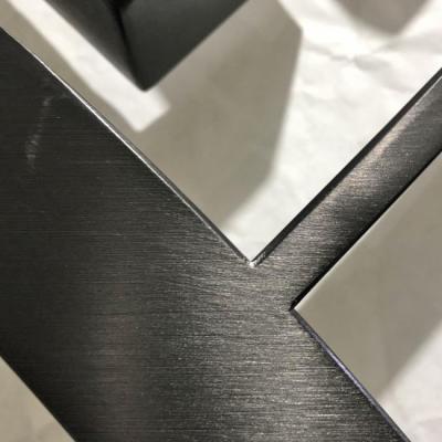 China Hairline Black Stainless Steel Screen Partition 500x3000mm PVD Plated Interior Wall Panels for sale