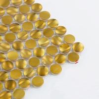 China 29cm Penny Round Stainless Steel Mosaic Tile - 290mm x 290mm Gold PVD Coating for Commercial Walls for sale