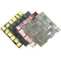 China 292x292mm 3D Curved Stainless Steel Mosaic Tiles with PVD Plating for Wall Decoration - 10 Year Color Guarantee for sale