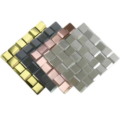 China 292x292mm 3D Curved Stainless Steel Mosaic Tiles with PVD Plating for Wall Decoration - 10 Year Color Guarantee for sale