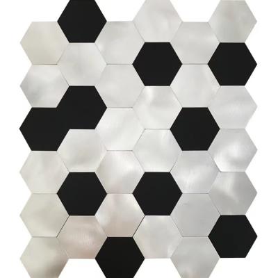 China Vibration Metal Hexagon Aluminum Mosaic Tiles 305×305mm Anti-Rust Interior Decoration for sale