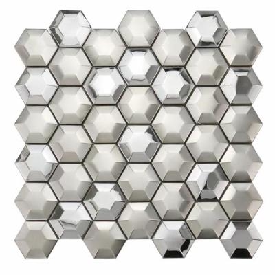 China Stainless Steel Mosaic Tile 304 Grade 0.3mm Thick for Wall Decoration Kitchen Backsplash for sale
