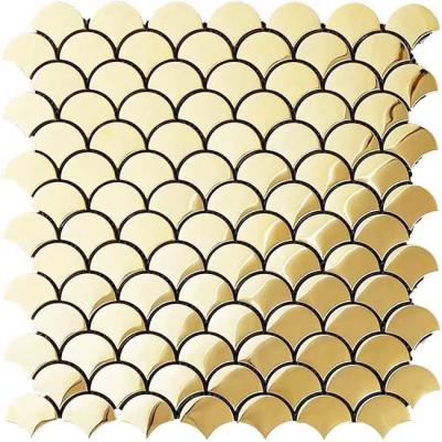China Shell Shape Stainless Steel Mosaic Tiles 305x305mm ASTM 304 Grade with 10+ Year Color Guarantee for sale