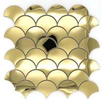 China 304 Stainless Steel Mosaic Adhesive Tiles 0.3mm Thickness for Kitchen Wall Decor for sale