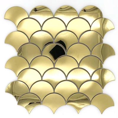 China 304 Stainless Steel Mosaic Adhesive Tiles 0.3mm Thickness for Kitchen Wall Decor for sale