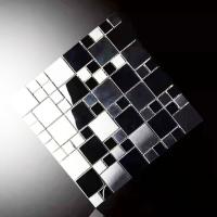 China 30x30cm Square Black Stainless Steel Mosaic Tile - 304/201 Grade PVD Coated Metal Backsplash for sale