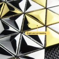 China 3D Cone Triangular Stainless Steel Mosaic Tile 320x315mm with PVD Gold Silver Colors for Wall Decoration for sale