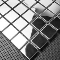 China 304/201 Grade Stainless Steel Mosaic Tiles 300mm x 300mm Mirror Finish Anti-Rust Wall Decoration for sale