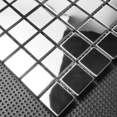 China 304/201 Grade Stainless Steel Mosaic Tiles 300mm x 300mm Mirror Finish Anti-Rust Wall Decoration for sale