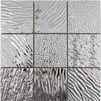 China Embossed Stainless Steel Mosaic Tiles 300x300mm with PVD Coating for Kitchen and Commercial Walls for sale
