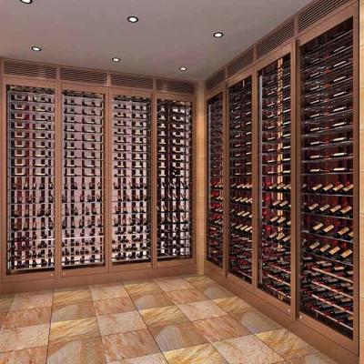 China Rose Gold Stainless Steel Wine Cabinet Chiller Fridge 220V-240V 50Hz Custom Dimensions for sale