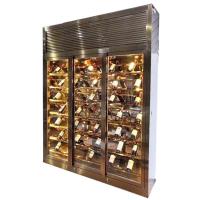 China Bronze Stainless Steel Wine Cabinet 24 Inch with 220V-240V Compressor Refrigeration for Commercial Use for sale