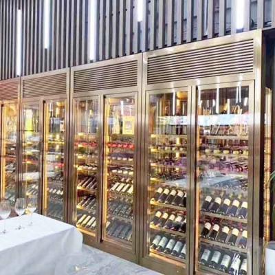 China Custom Stainless Steel Wine Cabinet with 250W Cooling System and 0-22°C Temperature Range for Commercial Use for sale