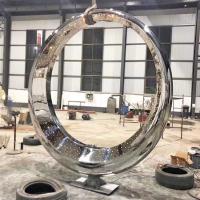 China 316L Stainless Steel Sculpture Mirror Silver 12K Polished for Outdoor Square Decoration for sale