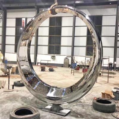 China 316L Stainless Steel Sculpture Mirror Silver 12K Polished for Outdoor Square Decoration for sale