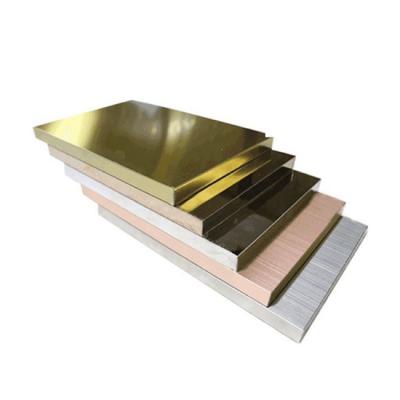 China 316L Stainless Steel Honeycomb Panel Gold Silver Rose Gold Mirror Anti Fingerprint 4x8ft for sale