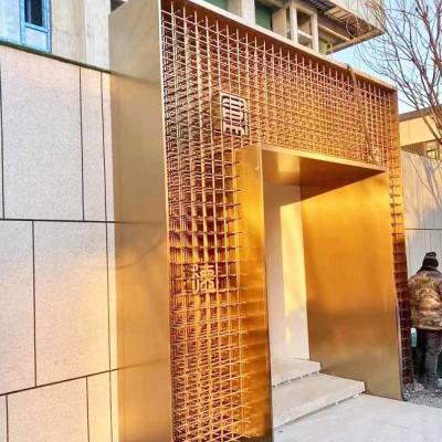China SUS316 Brass Gold Stainless Steel Building Entrance Frame - PVD Plated Custom Sizes 25-35 Day Lead Time for sale