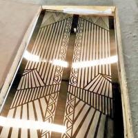 China Custom Etched Mirror 8K Gold Color Stainless Steel Sheet for Elevator for sale