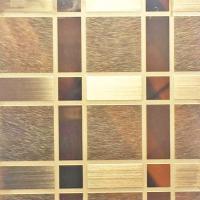 China Rectangle Pattern Partial Hairline Etched Mirror Color Stainless Steel Sheet for sale