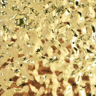 China Mirror Gold Water Ripple Stainless Steel Sheet 304 8K PVD for Ceiling Decoration for sale
