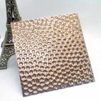 China Rose Gold Color Stainless Steel Sheet Embossed Honeycomb for sale