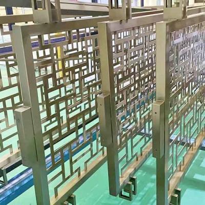 China PVD Colored Stainless Steel Screen Partition Room Divider Sliding Door 800mm Custom Size for sale