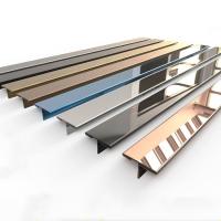 China 304 316L 201 Grade PVD Color T Shape Stainless Steel Trim Strip 10mm 50mm for sale