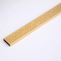 China Golden Sandblasted Embossed SS 304 Rectangular Tube Box Section 0.3mm 6m for sale